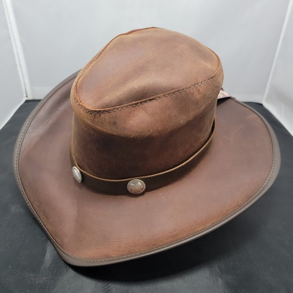 American Hat Makers | Accessories | Western Leather Cowboy Hat Cyclone ...